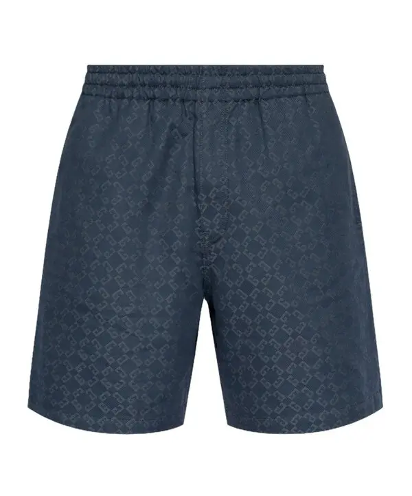 Givenchy Monogrammed Elastic Waist Shorts - Navy Blue