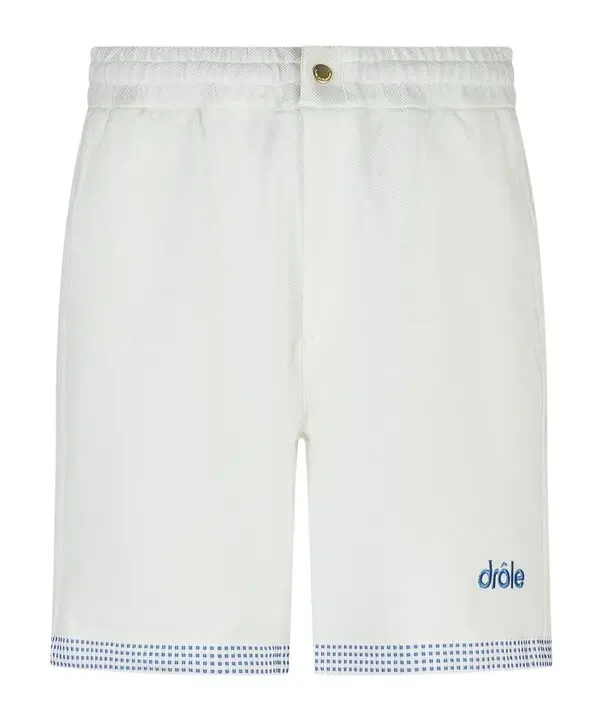 Drole De Monsieur Elasticated Waist Shorts With Logo - Off White
