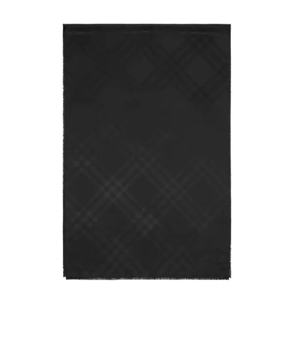 Burberry Checked Silk Scarf - Black