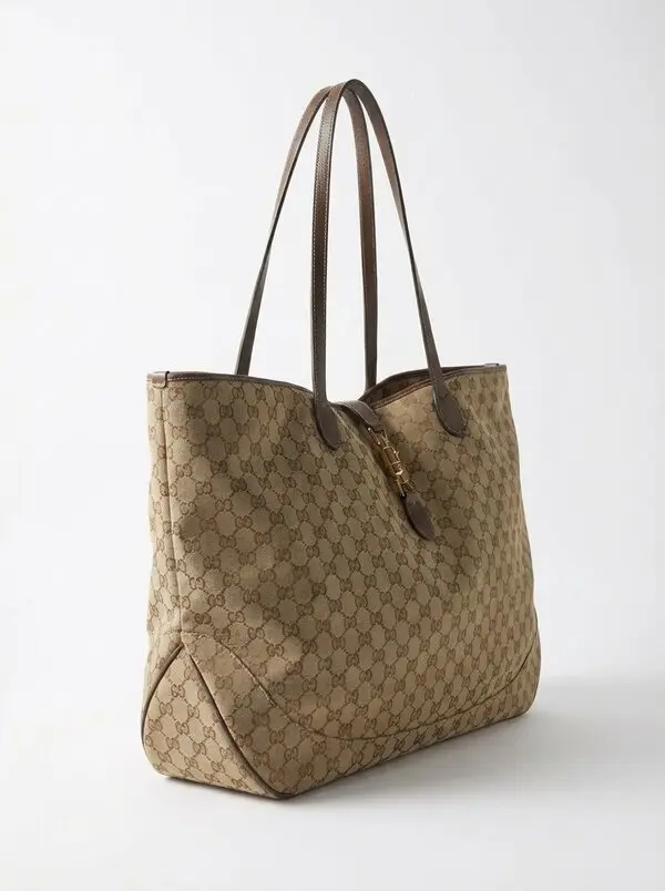 Gucci Jackie Large Tote Bag - Sand And Dark Brown