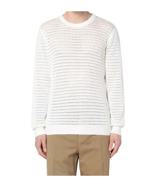ROBERTO COLLINA Open-knit Sweater With Perforated Design - White