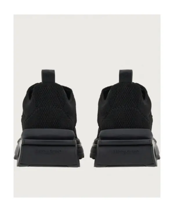FERRAGAMO Gancini Plaque Lace-up Sneakers - Black