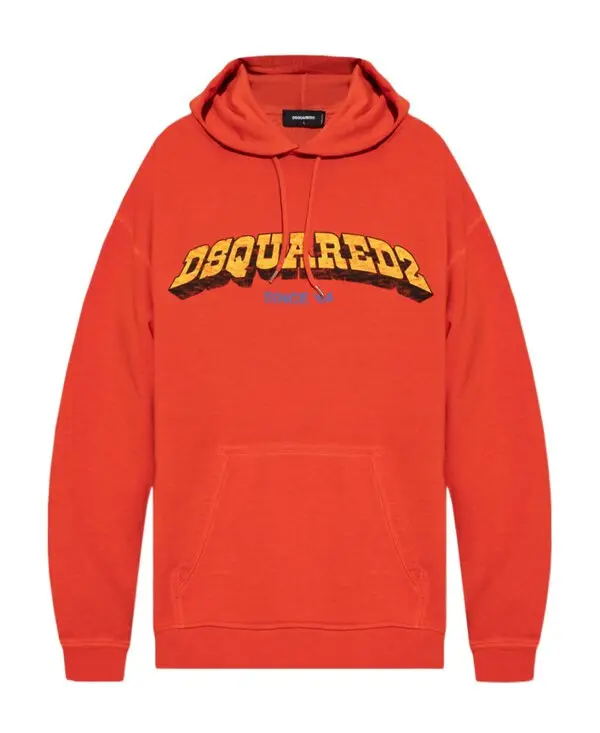 Dsquared2 Logo Printed Drawstring Hoodie