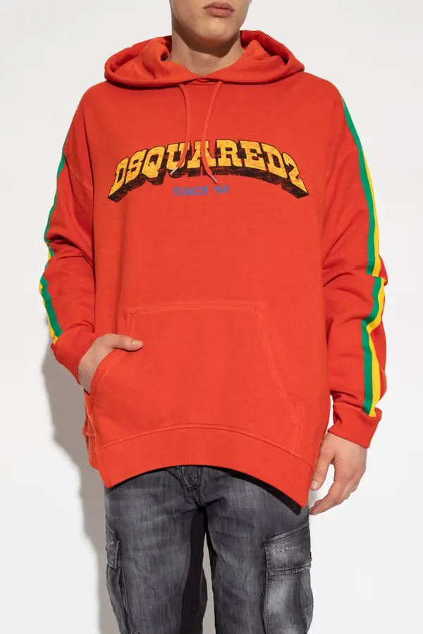Dsquared2 Logo Printed Drawstring Hoodie