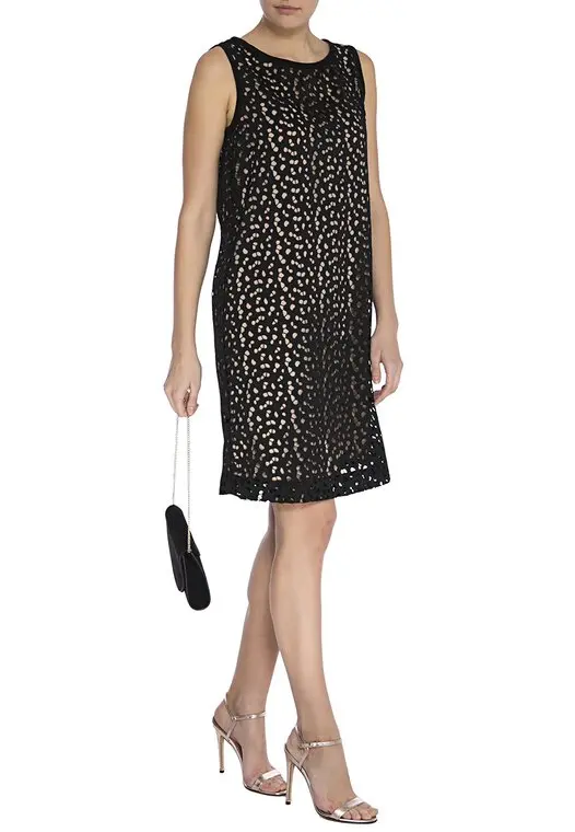 Max Mara Sleeveless Round Neck Lace Dress