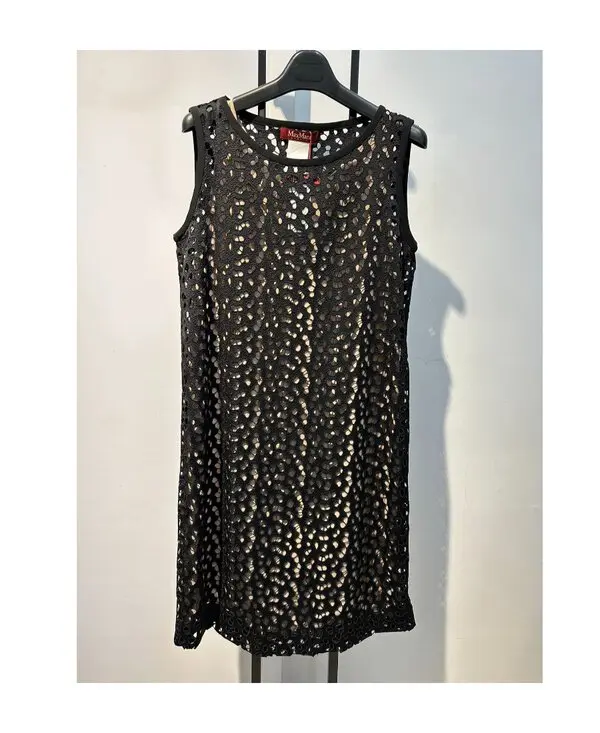 Max Mara Sleeveless Round Neck Lace Dress