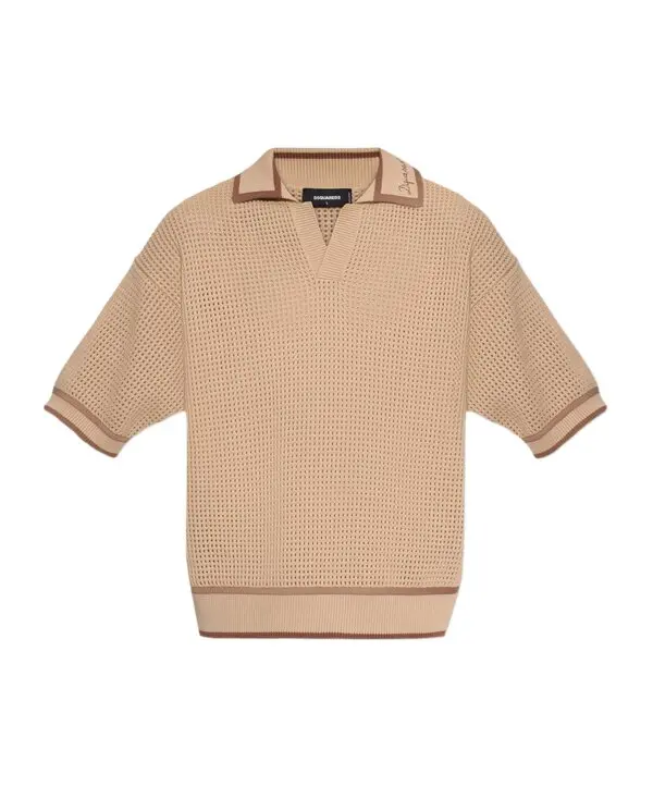 Dsquared2 Open Work Knitted Polo