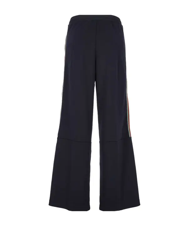 Gucci Wide Leg Trousers With Web Detail