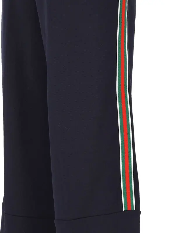 Gucci Wide Leg Trousers With Web Detail
