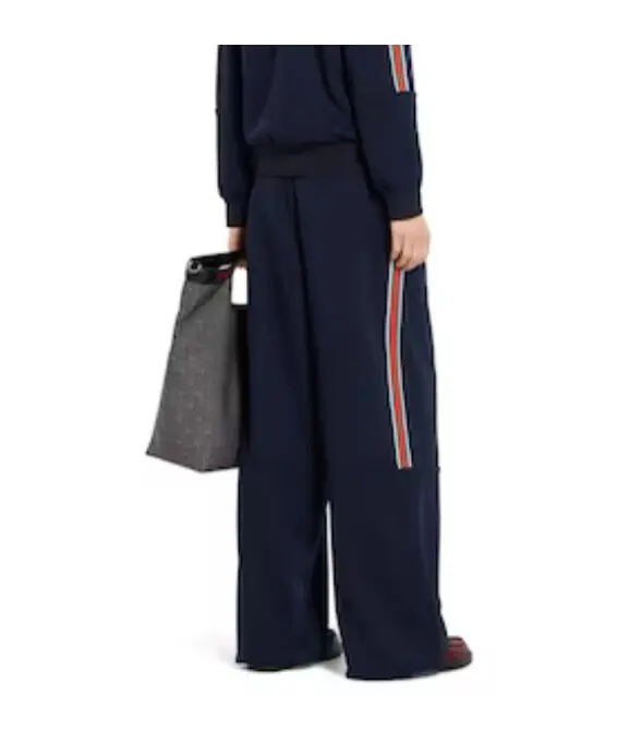 Gucci Wide Leg Trousers With Web Detail