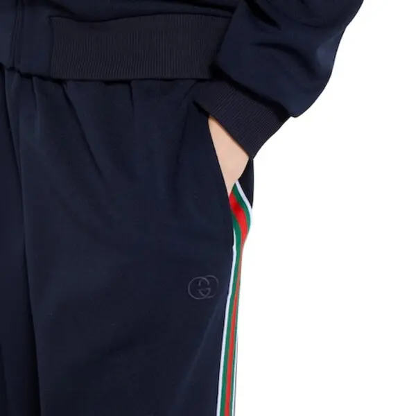 Gucci Wide Leg Trousers With Web Detail