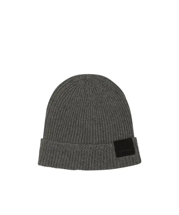 TOM FORD Knitted Beanie - Grey