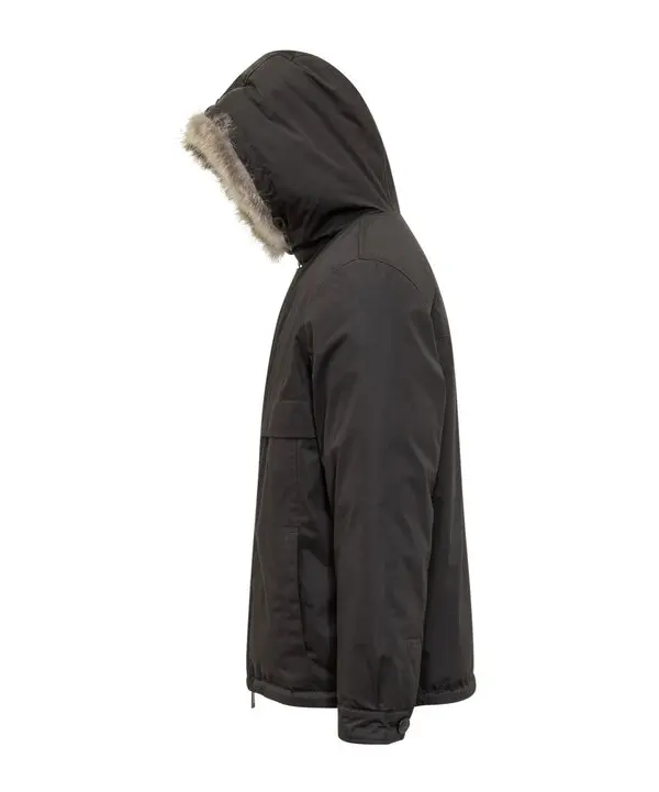 YVES SALOMON Hooded Jacket With Faux Fur Trim