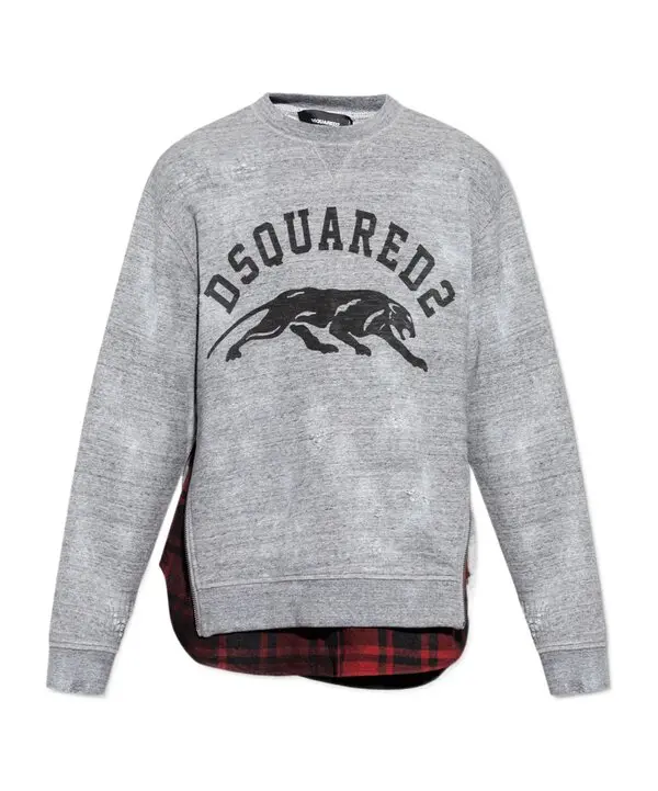 Dsquared2 Logo-printed Layered Sweatshirt - Grey
