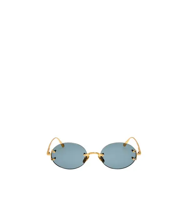 Linda Farrow Rimless Oval Sunglasses - Blue