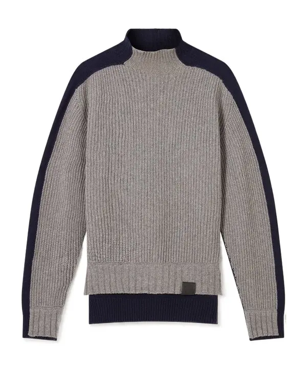 Stella McCartney Contrast Panelled Turtleneck Jumper - Gray