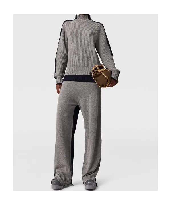 Stella McCartney Contrast Panelled Turtleneck Jumper - Gray