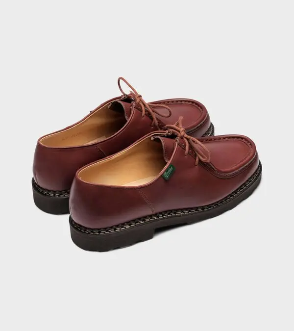 Paraboot Round Toe Business Shoes With Logo Detail - Red