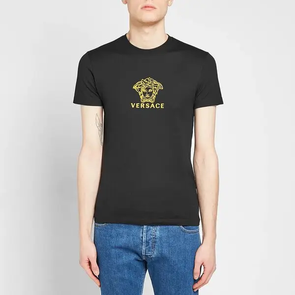 Versace Embroidered Logo T-shirt - Black