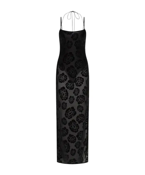 SIR. Vittoria Midi Dress With Floral Pattern And Side Slits - No