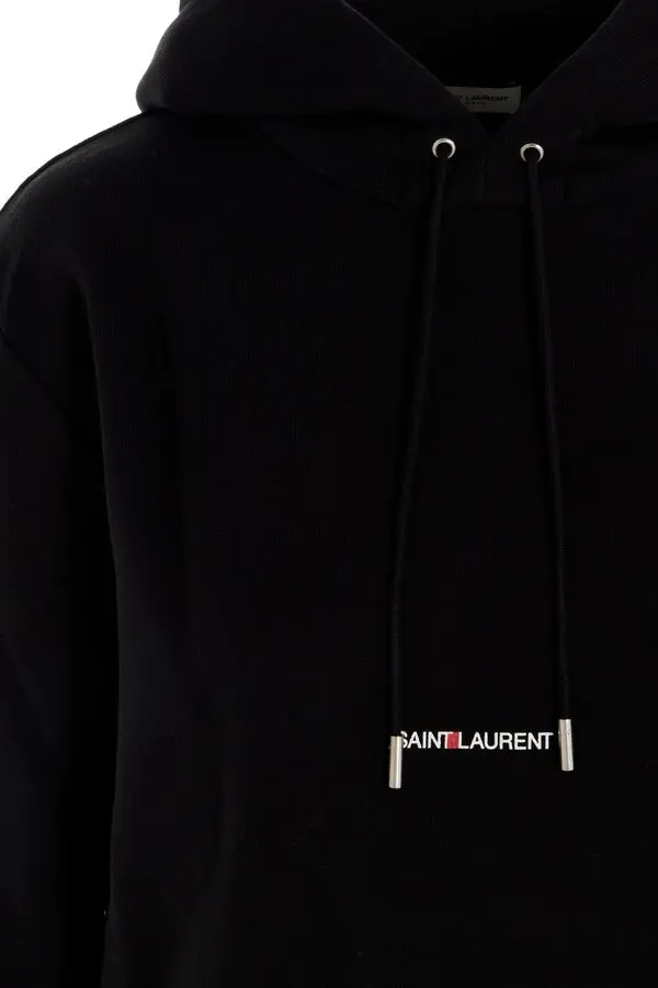 Saint Laurent Logo Printed Drawstring Hoodie