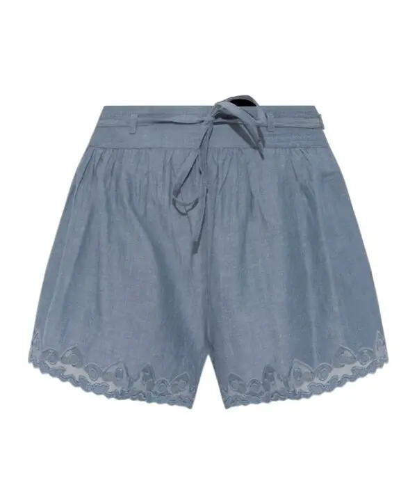 Ulla Johnson Elowen Shorts With Lace Embroidery