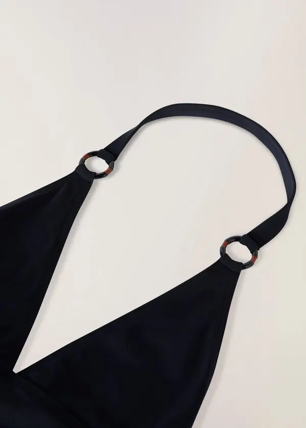 Loro Piana Halterneck One-piece Swimsuit With Lifebuoy Detail - Black