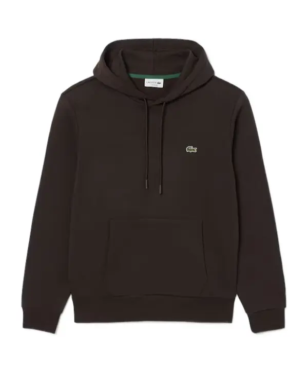 Lacoste Embroidered Logo Hoodie - Brown
