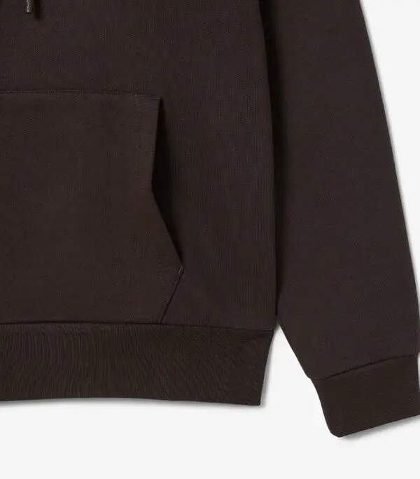 Lacoste Embroidered Logo Hoodie - Brown