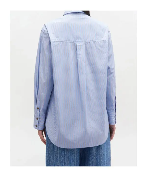 GANNI Striped Logo Button-down Shirt - Multicolor