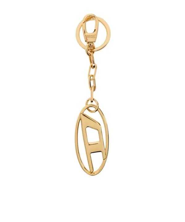 DIESEL® Logo Plaque Chain-linked Keyring - Nude