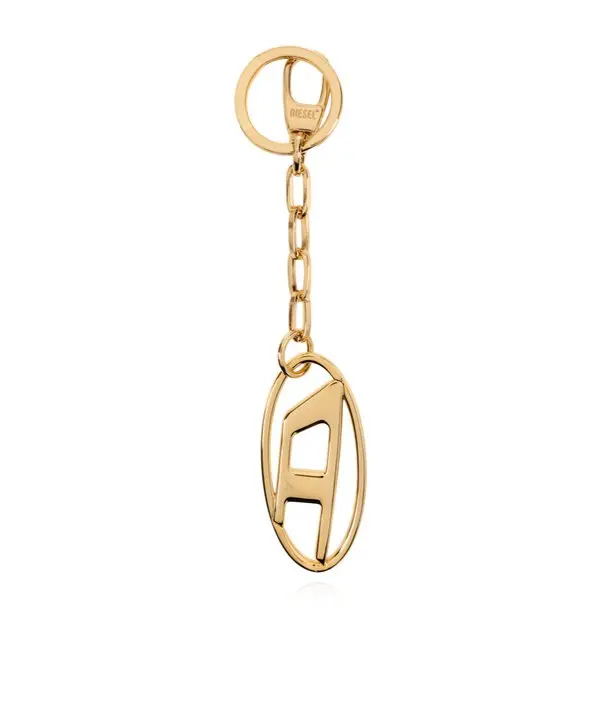 DIESEL® Logo Plaque Chain-linked Keyring - Nude