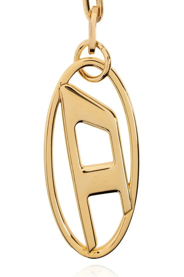 DIESEL® Logo Plaque Chain-linked Keyring - Nude