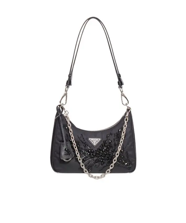 Prada Embellished Zipped Shoulder Bag