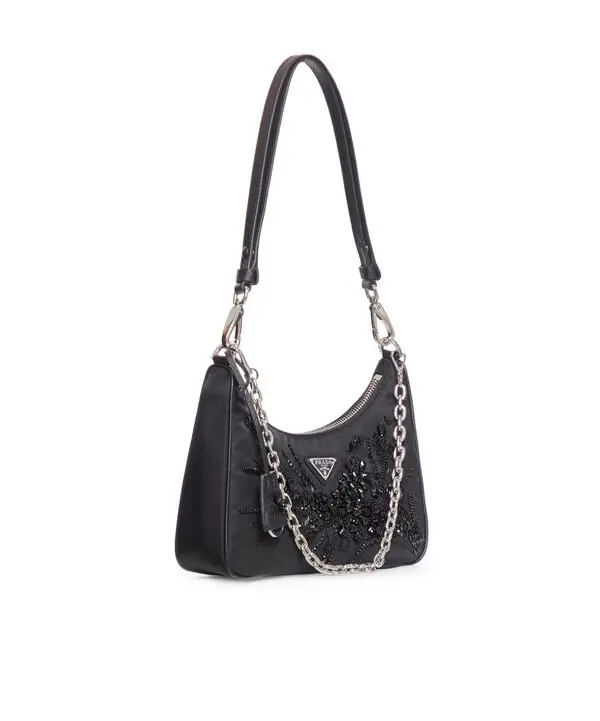 Prada Embellished Zipped Shoulder Bag