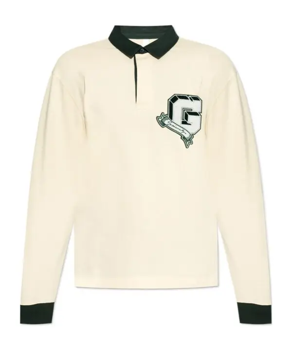 Givenchy Long Sleeve Collared Sweater With Logo Detail - Cream
