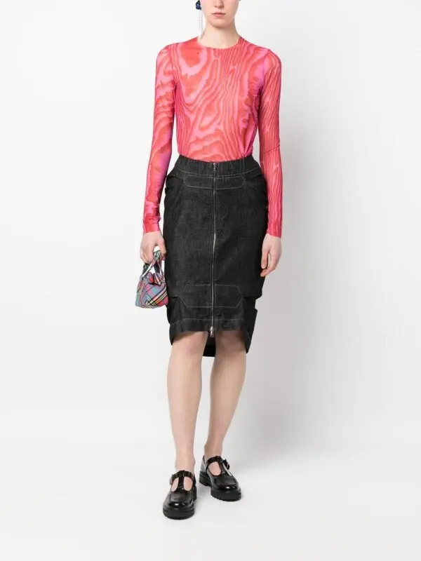 VIVIENNE WESTWOOD Denim Skirt With Zip Closure