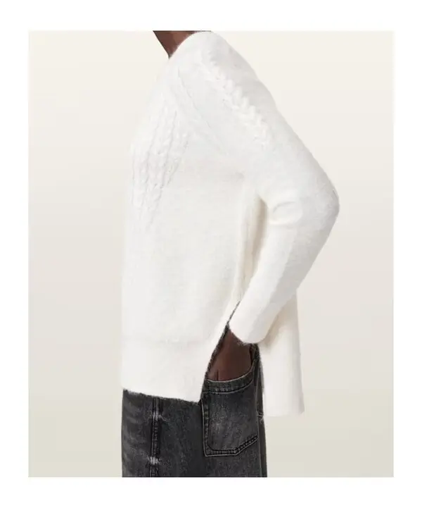 ALLSAINTS Cable Knit Sweater With Raglan Shaping