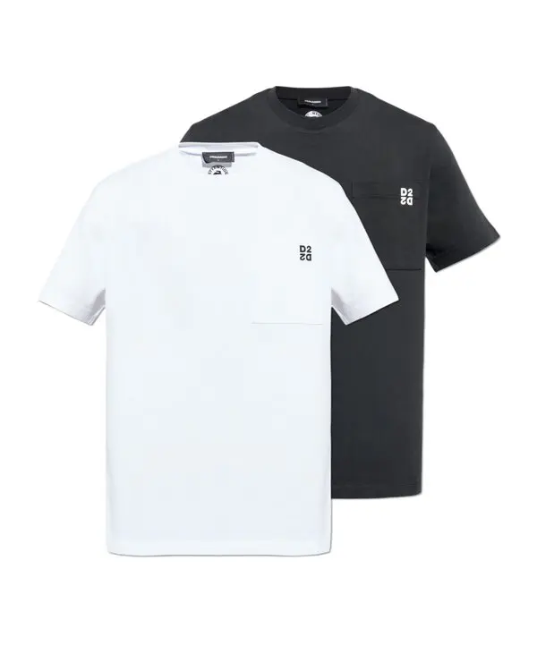 Dsquared2 Two Packs Logo Printed Crewneck T-shirts