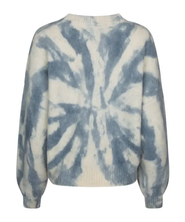 Celine Triomphe Tie-dye Alpaca Wool Crew Neck Sweater