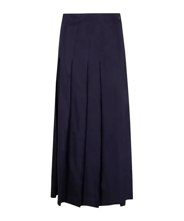 P.a.r.o.s.h Maxi High-waisted Pleated Skirt - Blue