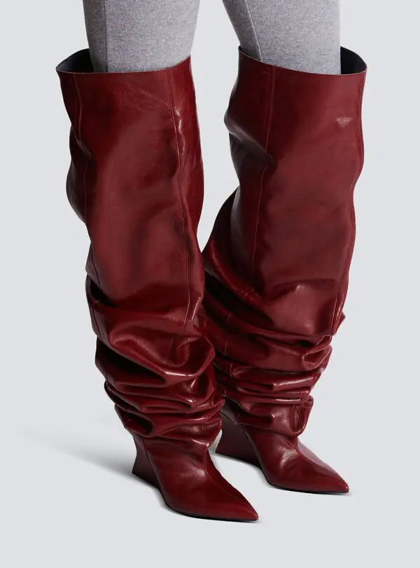 Balmain Wedge Thigh-high Boots
