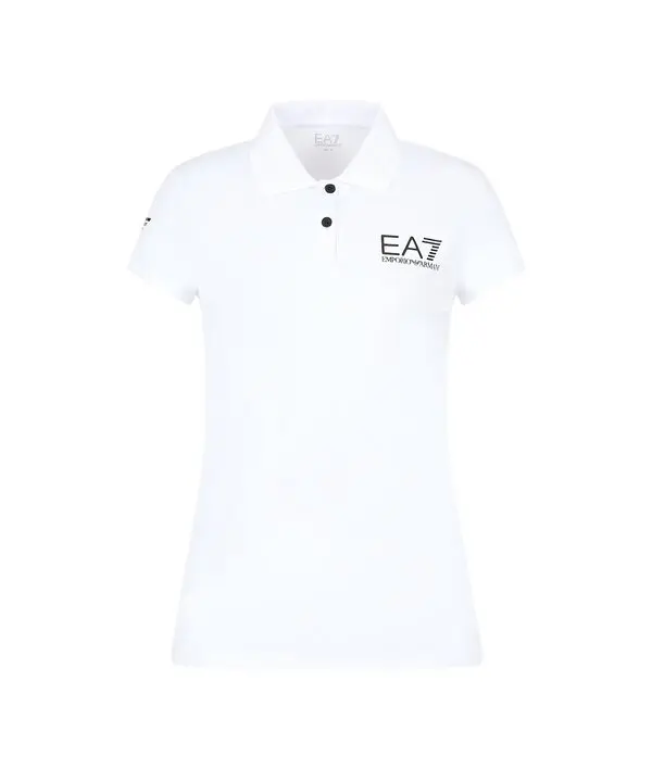 EA7 Logo Print Short Sleeve Polo Shirt