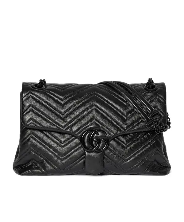 Gucci Gg Marmont Medium Shoulder Bag - Black