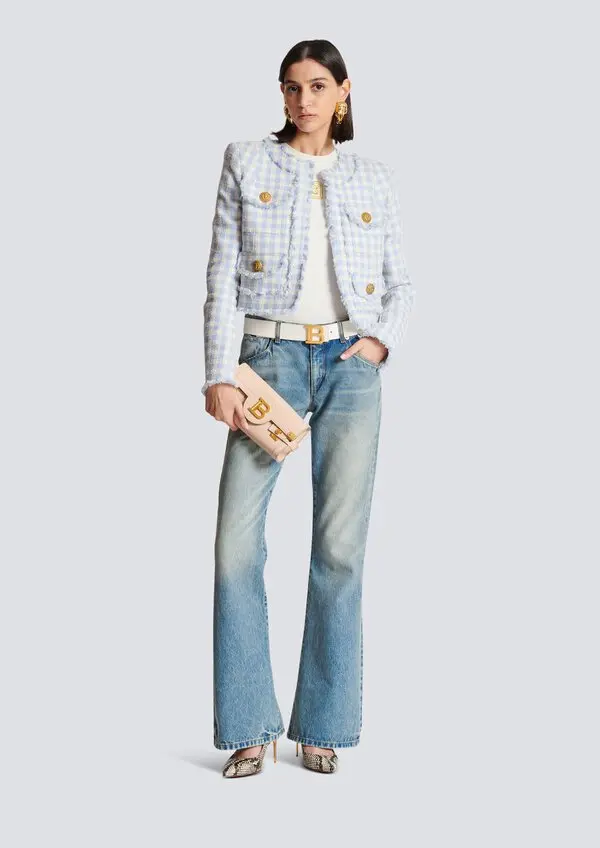 Balmain Western Bootcut Denim Jeans - Green