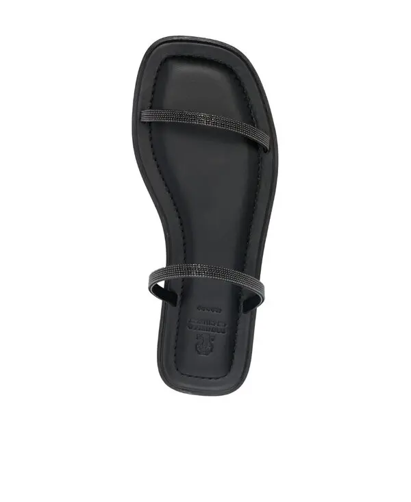 Brunello Cucinelli Crystal-embellished Calf-leather Sandals