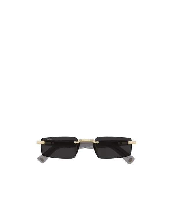 Cartier Rectangular Frame Sunglasses - Gold-grey