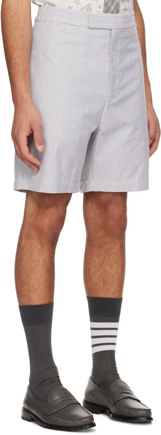 Thom Browne Striped Tailored Shorts - Medium Gray
