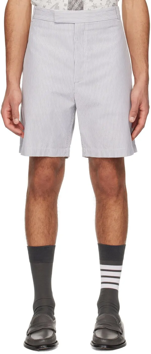 Thom Browne Striped Tailored Shorts - Medium Gray