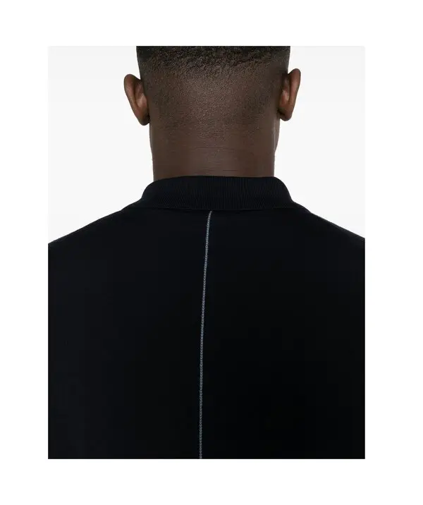 LANVIN Logo-embroidered Polo Shirt - Black